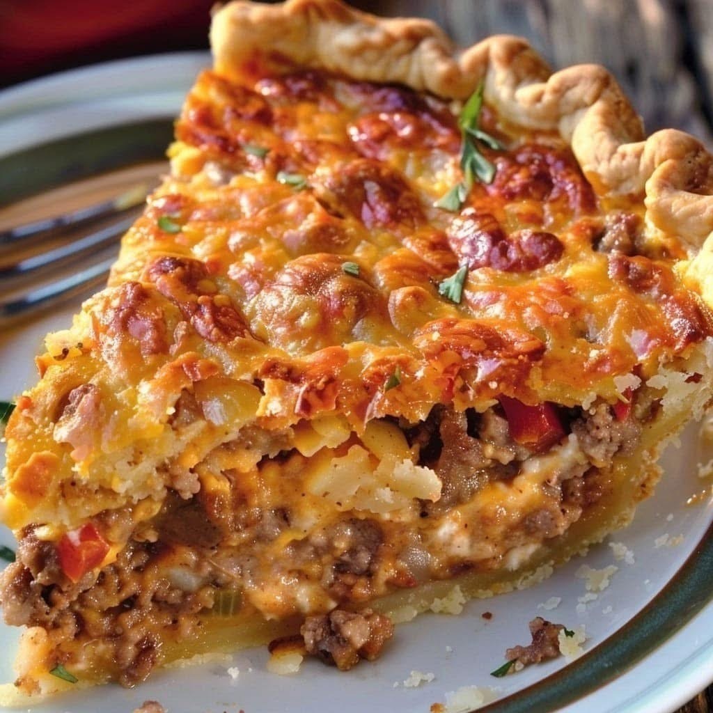 Cheesy Beef and Vegetable Meat Pie Recipe - TASTY BITES