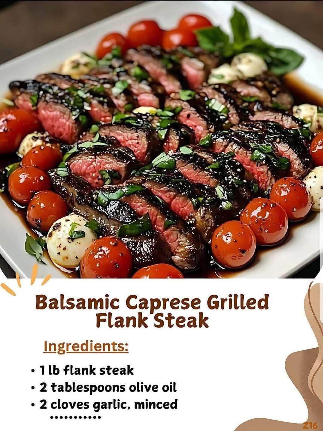 Balsamic Caprese Grilled Flank Steak - TASTY BITES